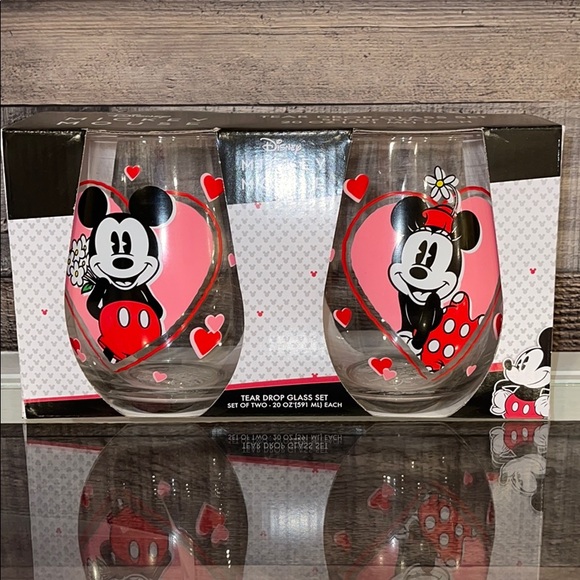 Disney | Other | Newdisney Mickey Minnie Mouse Glass Set | Poshmark